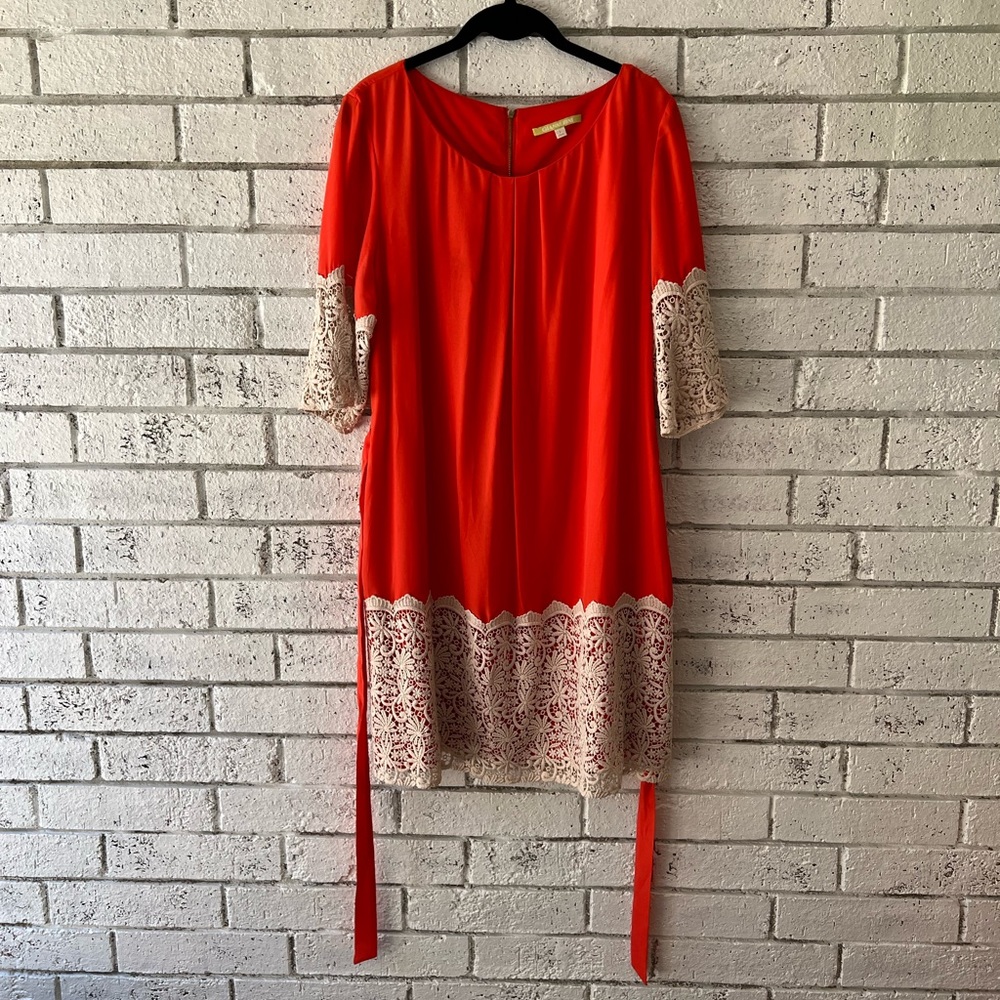 Orange Gianni Bini Dress With Crochet Detail - Gem